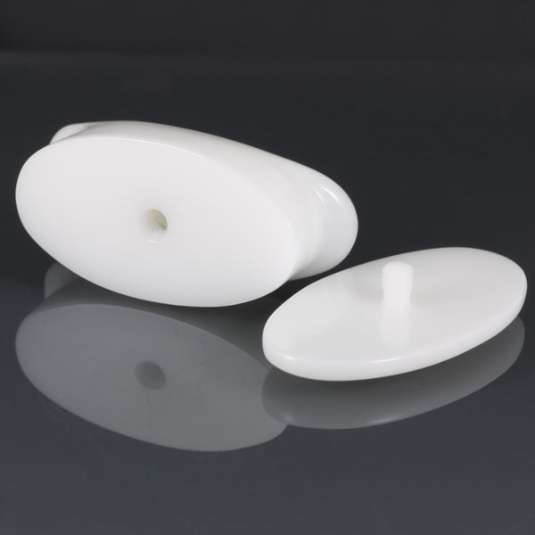 Threaded Cap White Delrin Oval Labret Plug | Southshore Adornments ...
